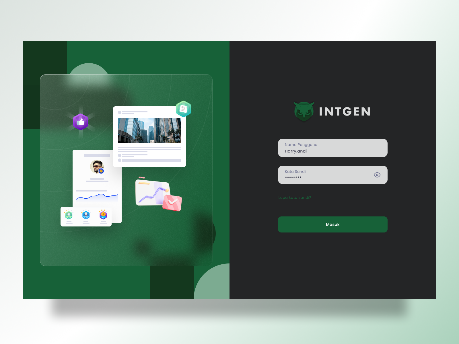LOGIN PAGE INTGEN by Decha on Dribbble