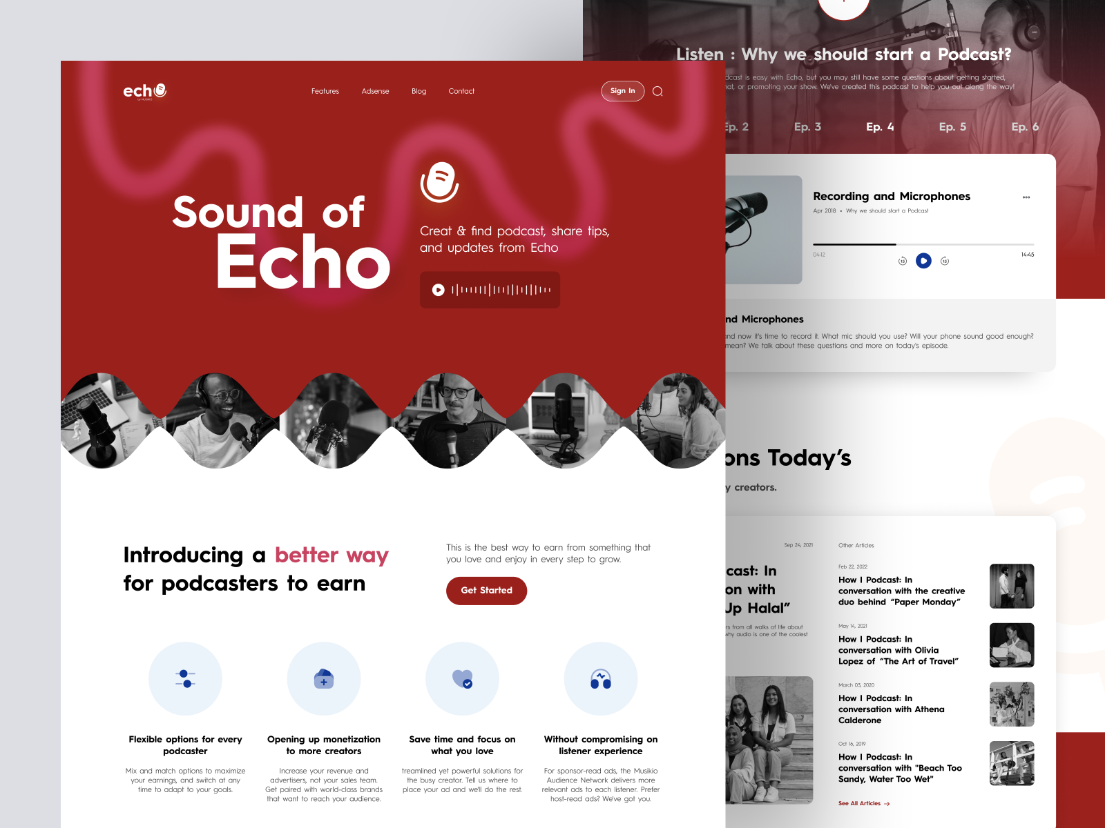 🎙Echo • Podcast Maker Website by Viola Dwi 🖖 on Dribbble