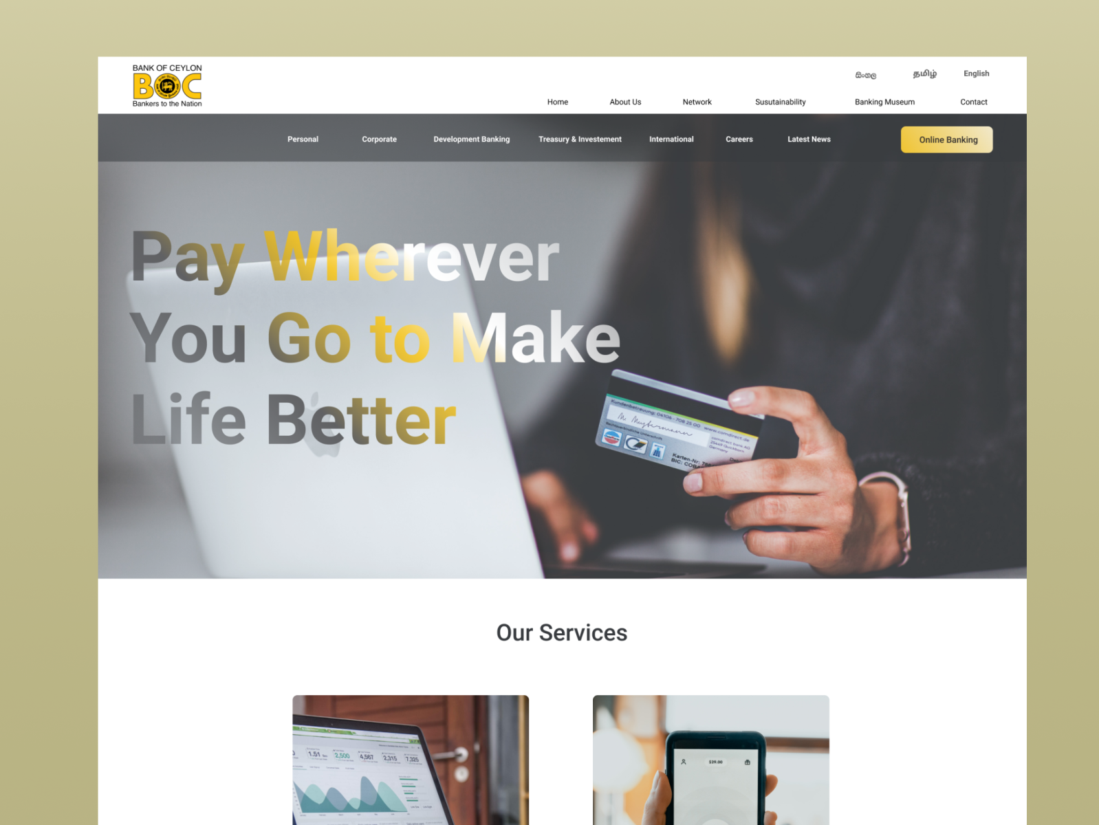 BOC WEB-RE design by Kanchana Dilrukshi on Dribbble