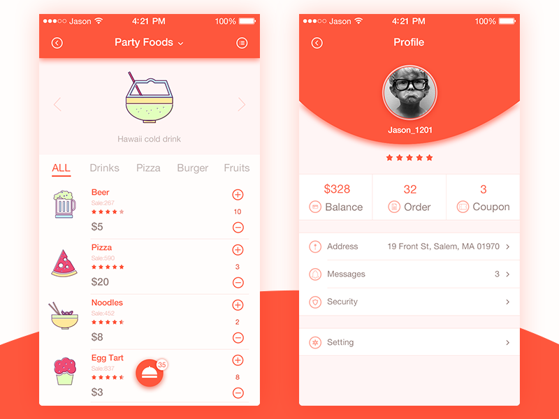 Ordering interface app UI by Simo_1201 on Dribbble