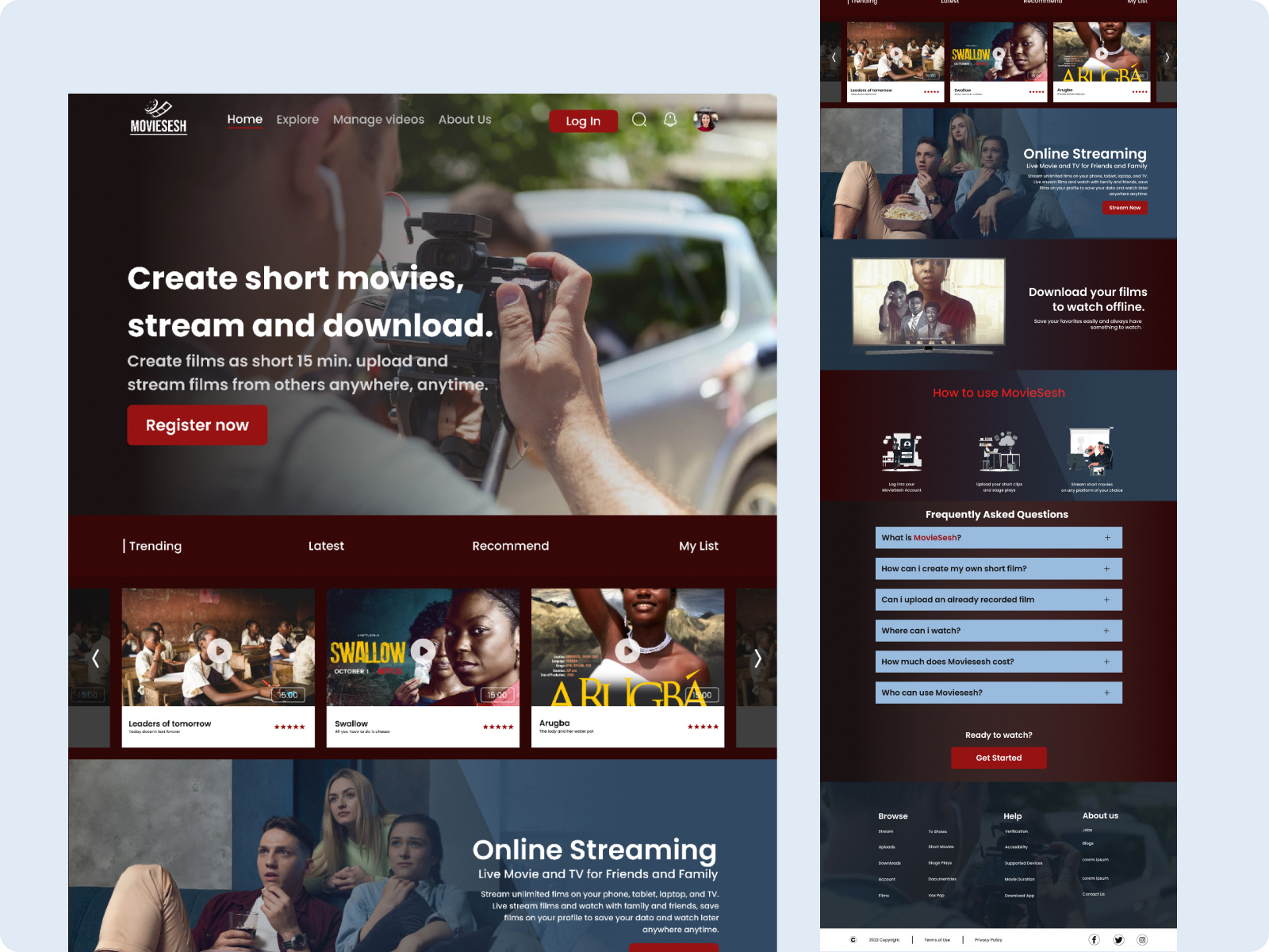 short movie web by Umar Munirat on Dribbble