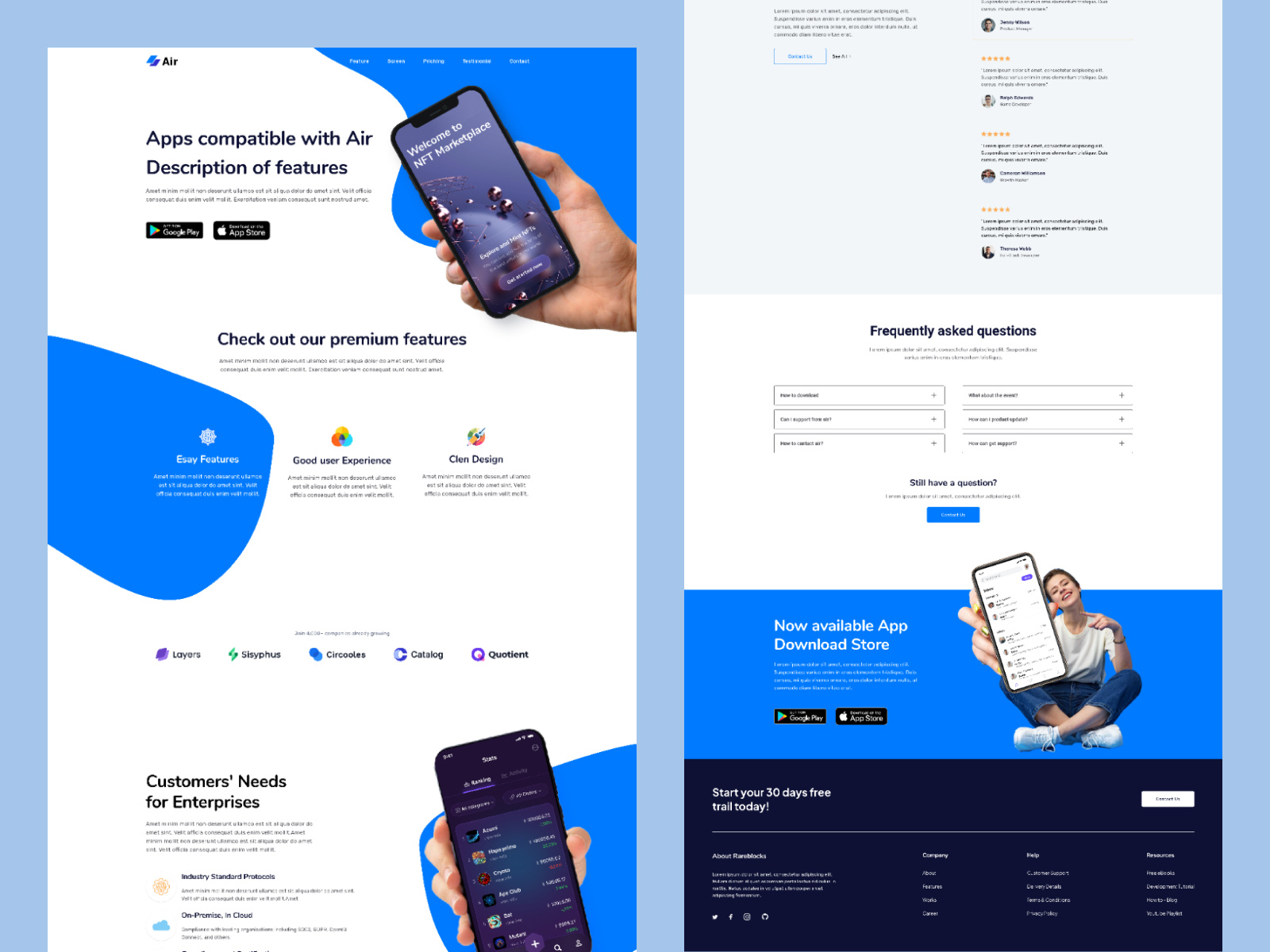 SaaS website landing page (Mobile apps) by AirDokan on Dribbble