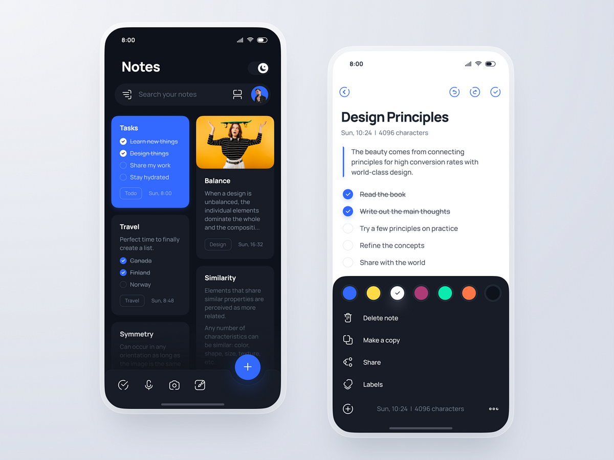Mobile Notes App by Anton Lapko on Dribbble