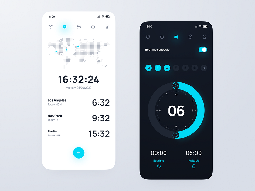 Mobile Clock App by Anton Lapko on Dribbble