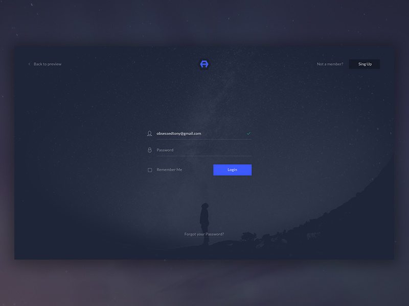 Desktop Login Form by Anton Lapko on Dribbble