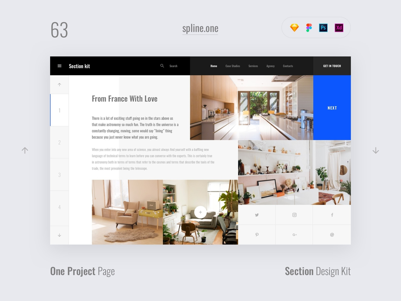 63 Projects, Section Design Kit by Spline.One on Dribbble