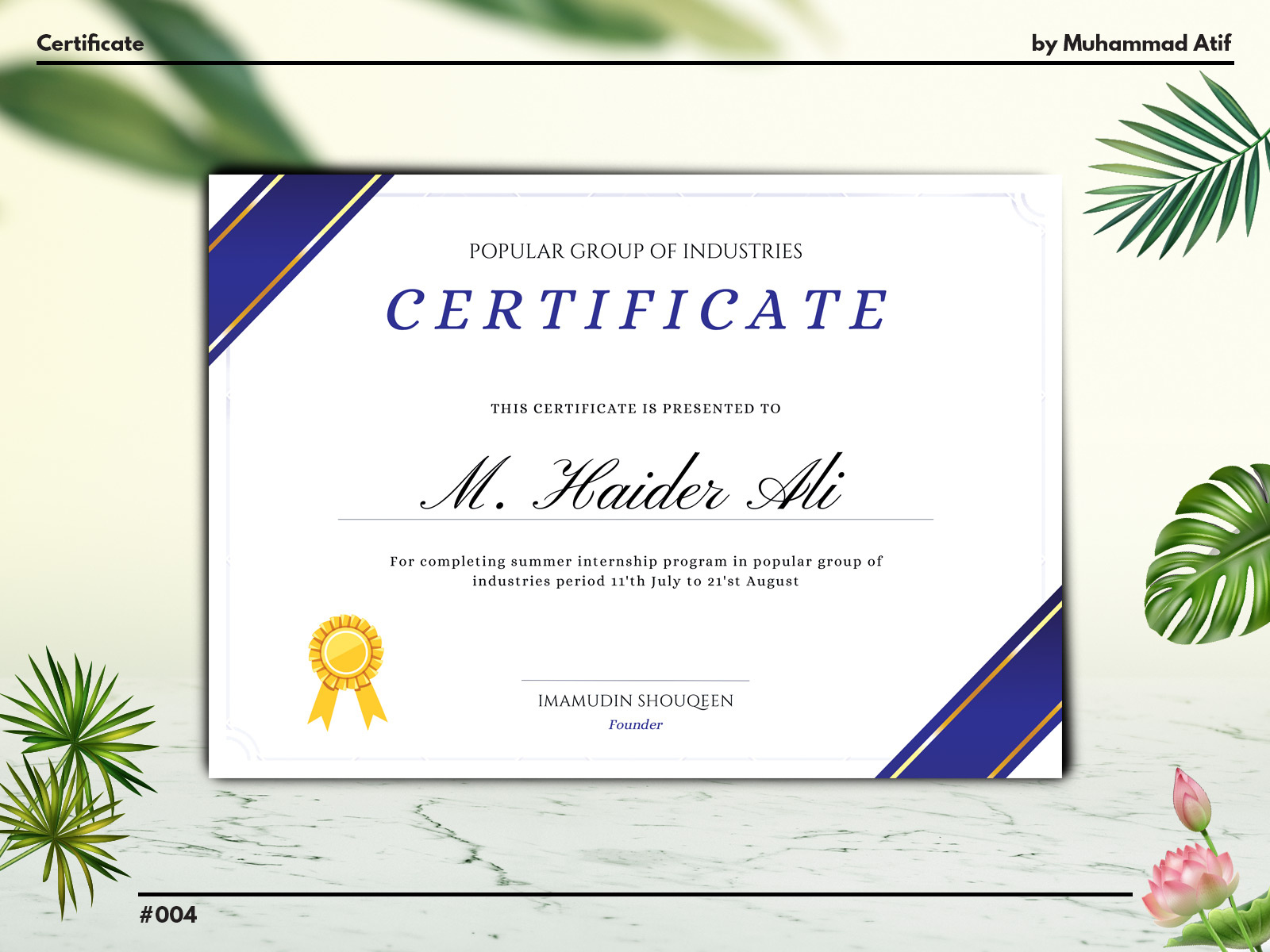 Certificate design by Muhammad Atif on Dribbble