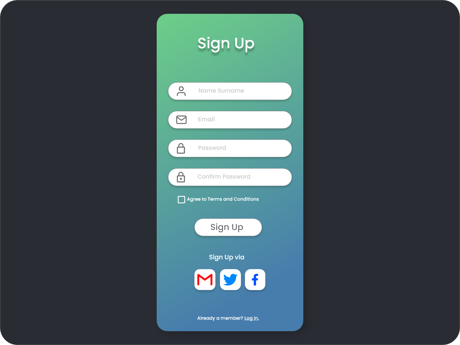 Mobile Sign Up Screen by Naile Emini on Dribbble
