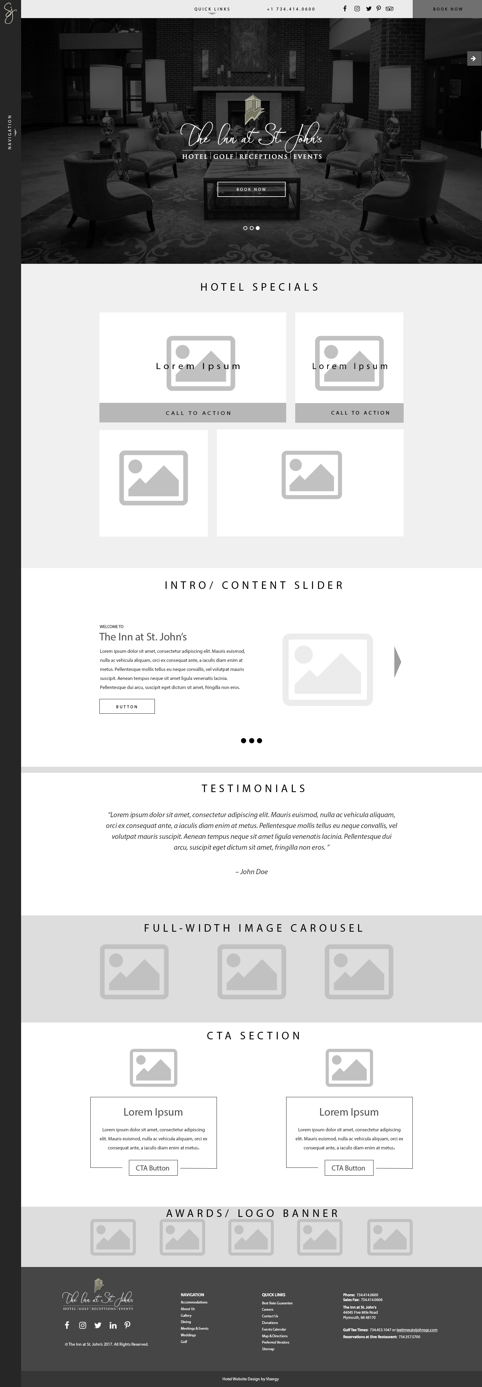 Luxury Hotel Wireframe by Tyler Mathes on Dribbble