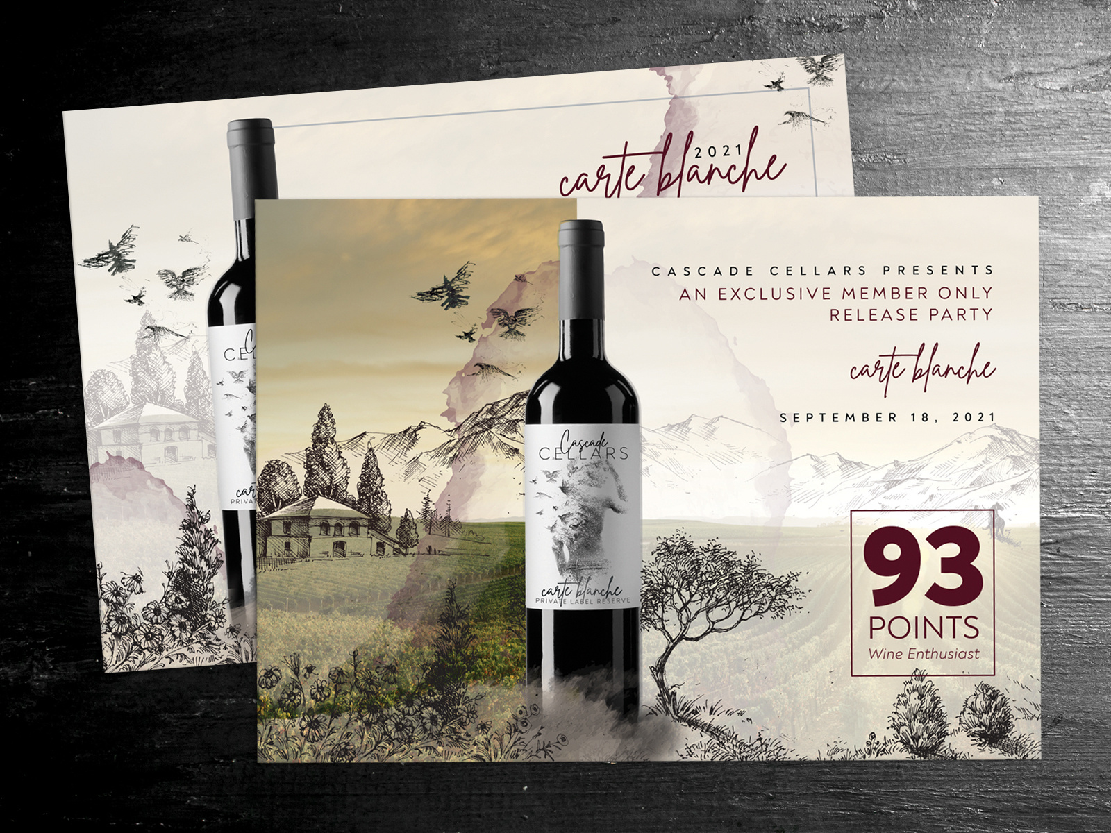 Flyer Design: Cascade Cellars by Brooke Ernst on Dribbble