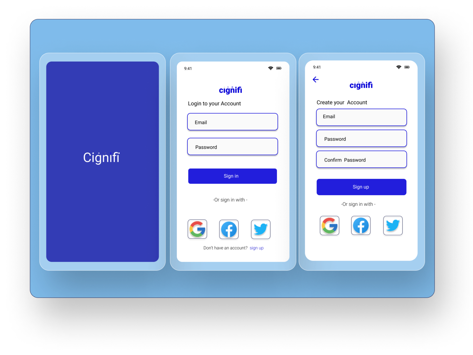 Cignify log in pages by Emiola Yussuff on Dribbble