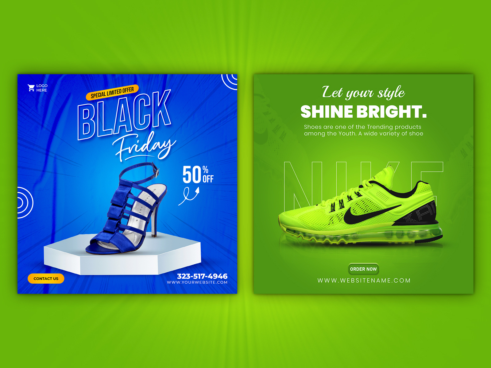 Social Media Shoes Post. Banner Template Design by SM SHAHIDUL ISLAM on ...