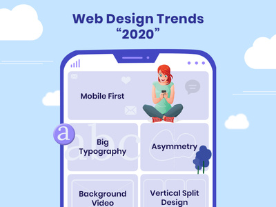 An Instagram post on web design trends (2020) by Vishu on Dribbble