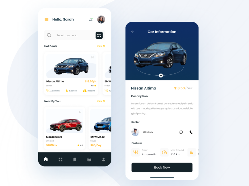 Car Rental App UI Design by Musfiqur Rahman🎖️ on Dribbble