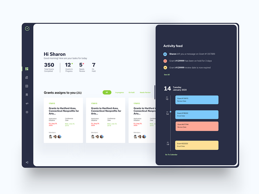 Dashboard ~ Task Management ~ Day & Night 🌞🌚 by Miriam Isaac on Dribbble