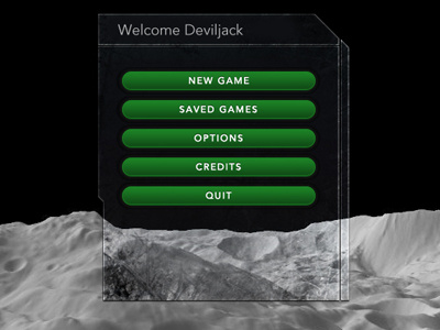 Game main menu screen by Jesse Nivens on Dribbble