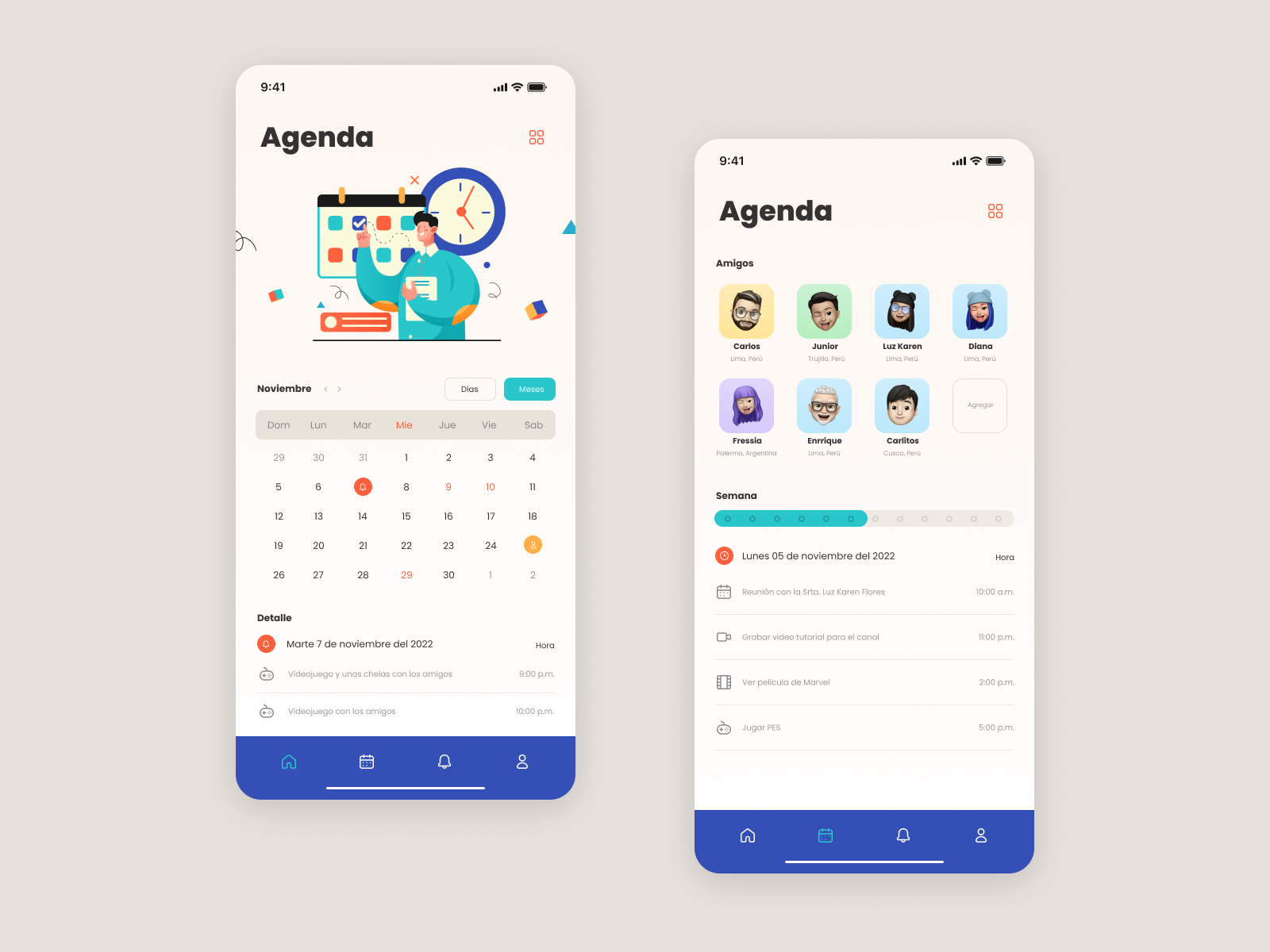 Agenda App - UI by Gino Nicolás Panta on Dribbble