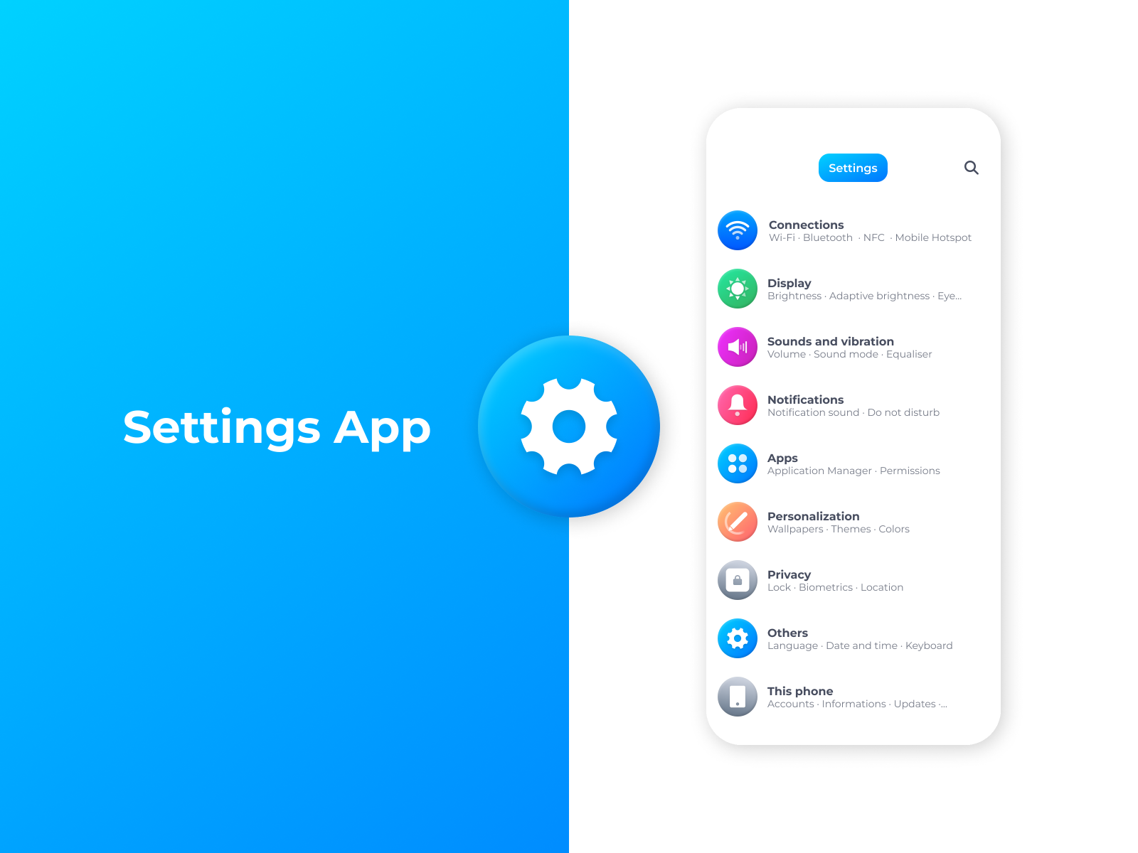 Settings App by Vladimir on Dribbble