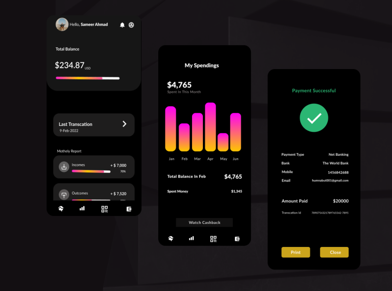 UI/UX Mobile Wallet by Humna Butt on Dribbble