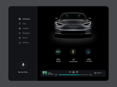 Tesla car interface by Samuel Temitope on Dribbble