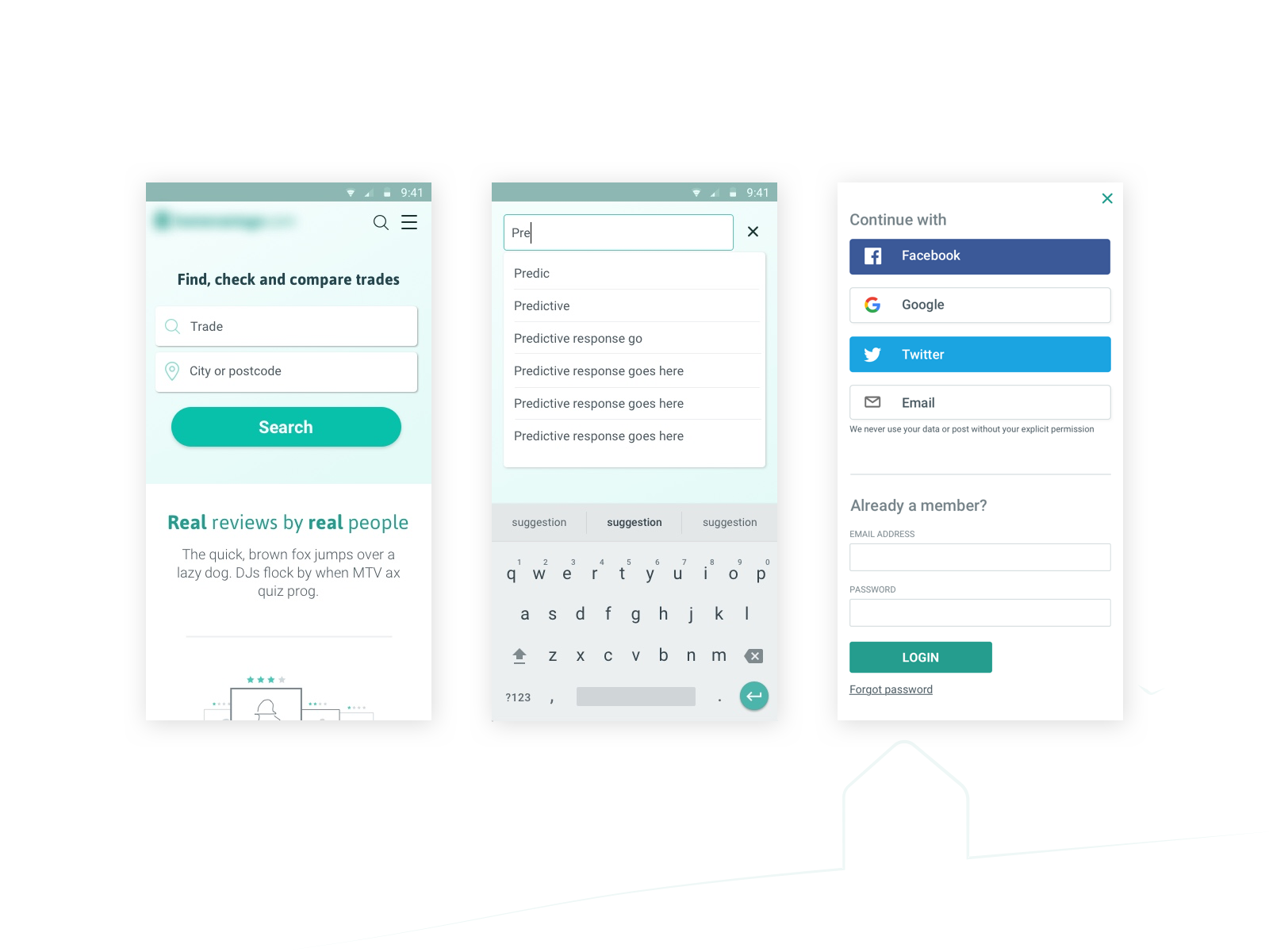 Mobile Search by Ben Hayward for thirtytwotrees on Dribbble