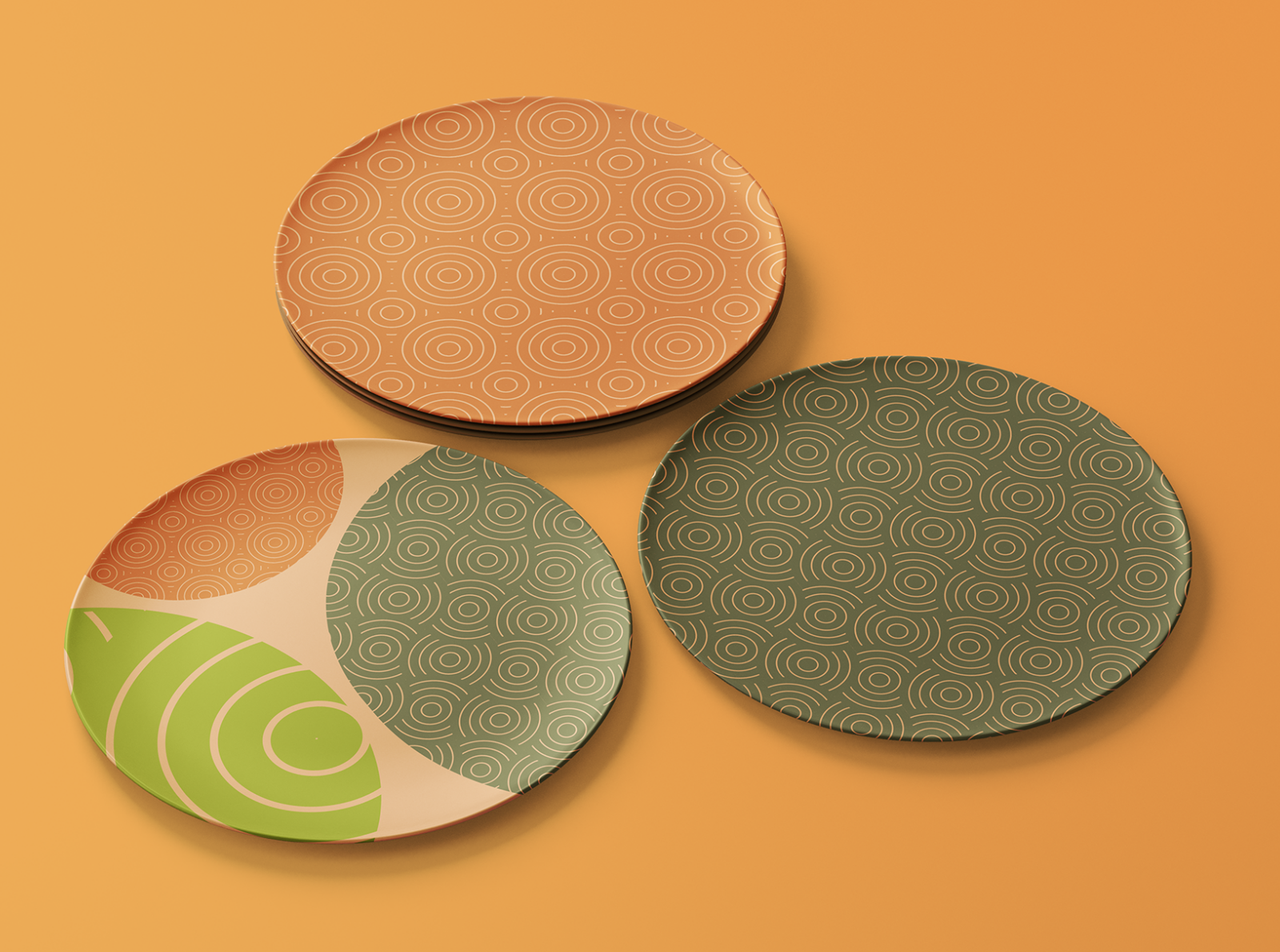 Japanese geometric waves. Example on dishes by Vi on Dribbble