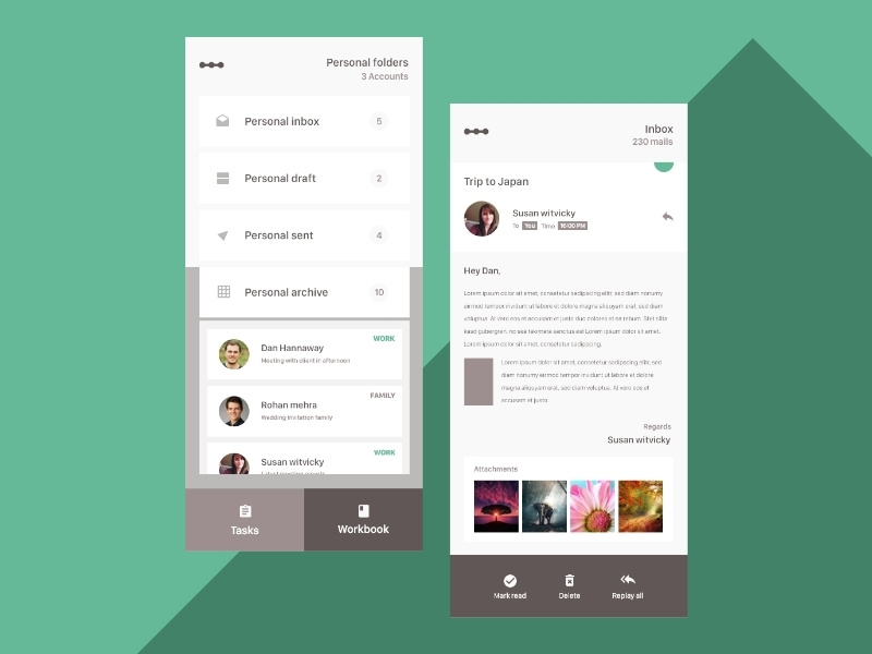 Mail client by Akshay Vinchurkar on Dribbble