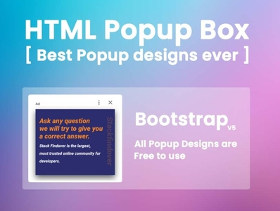 HTML Popup Box [ Best Popup designs ever ] by Rahul Jangid on Dribbble