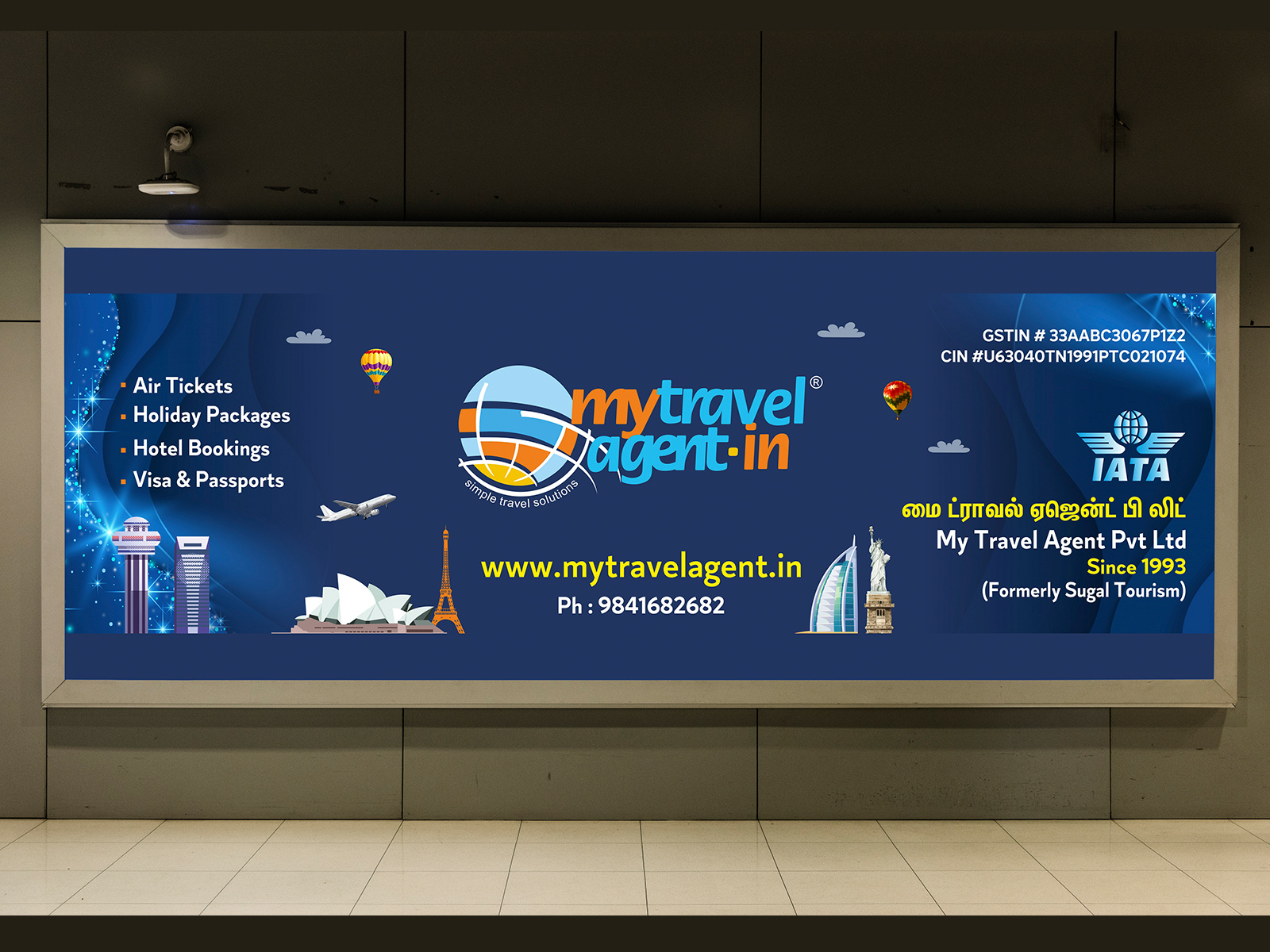 Travel Display Advertisement Billboard by Yuva Kumar on Dribbble