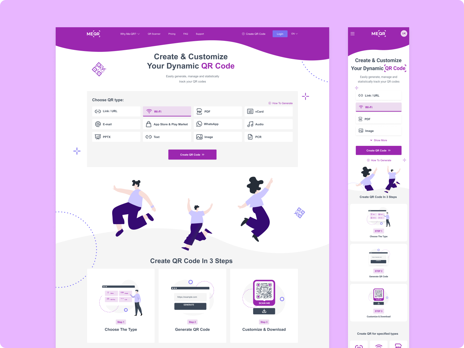 QR-Code Constructor Landing Page by Paul on Dribbble