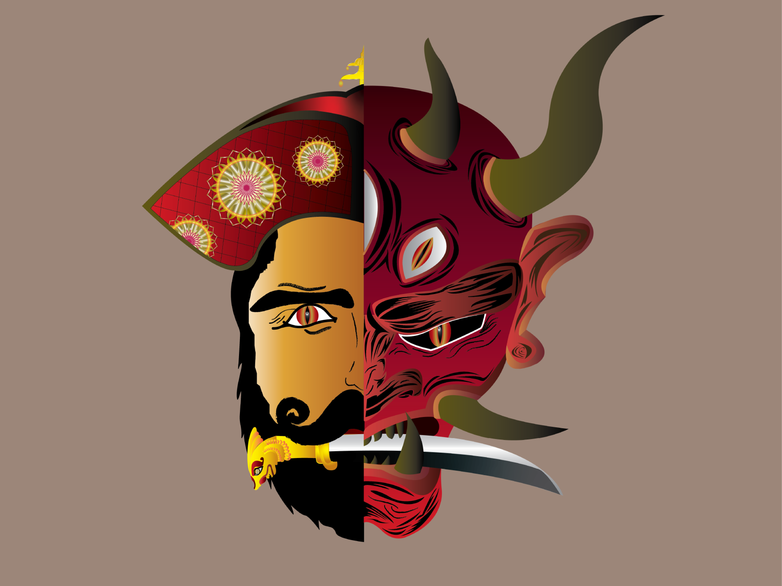 Sri Lankan Nilame and Japanese Mask by Isuri Mahagammullage on Dribbble