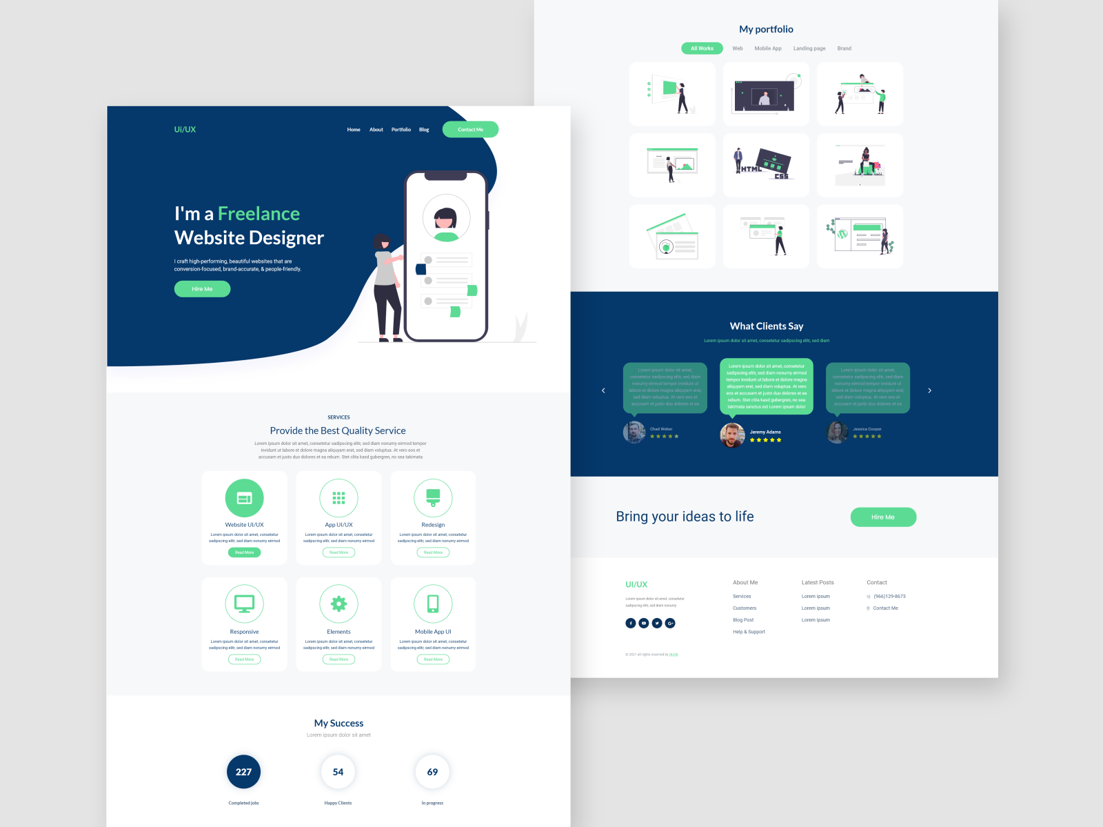Modern Portfolio Website by Md Nazmul Hossain on Dribbble
