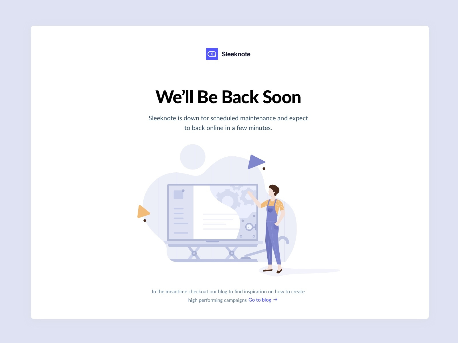 Maintenance Page & Illustration by Ken K for Sleeknote on Dribbble