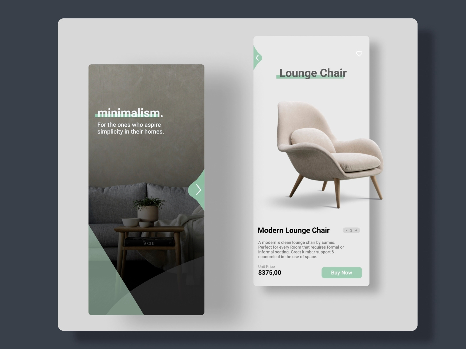 minimalism. - Concept mobile furniture UI/UX Design by -- for CodeOne ...