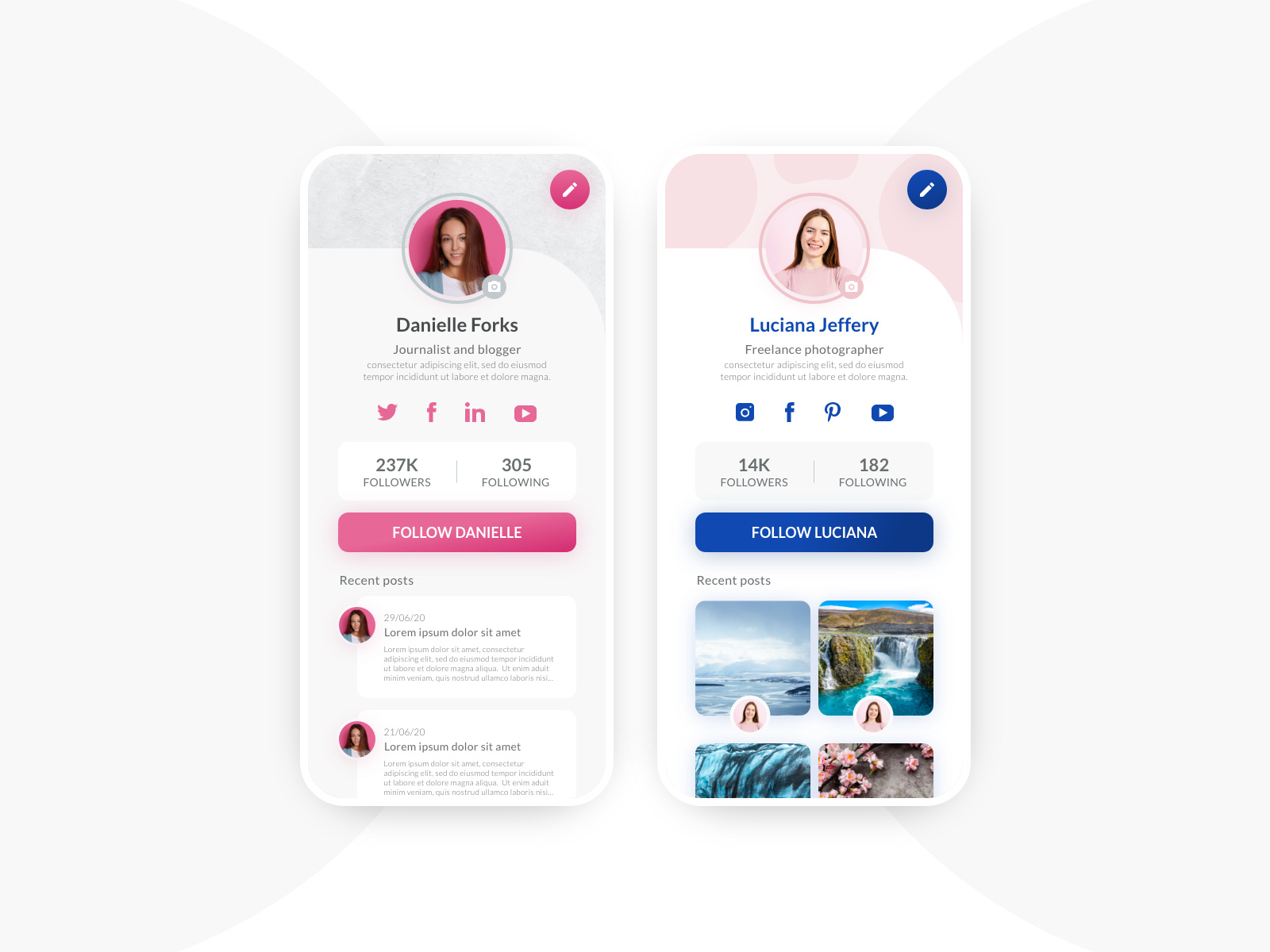 User Profile - #006 by Elizabeth Baram on Dribbble