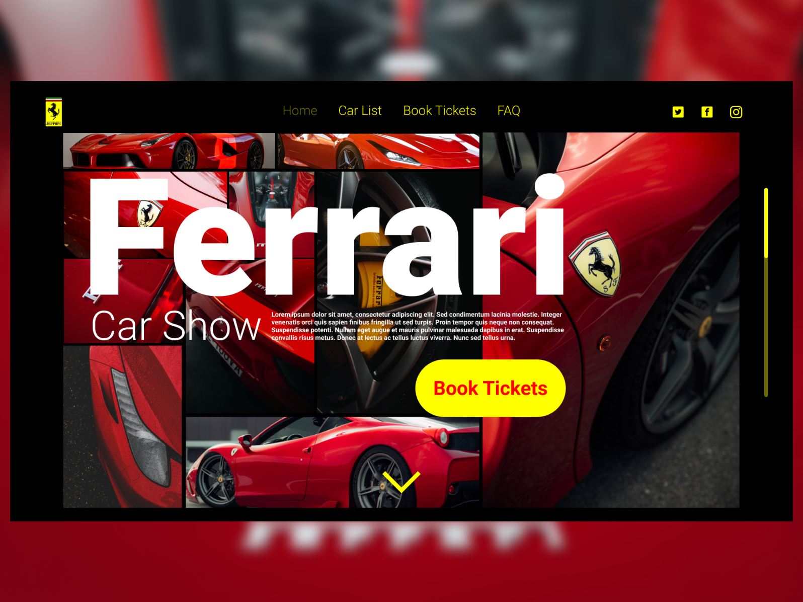 Ferrari website Homepage Re-do by Abdul M on Dribbble