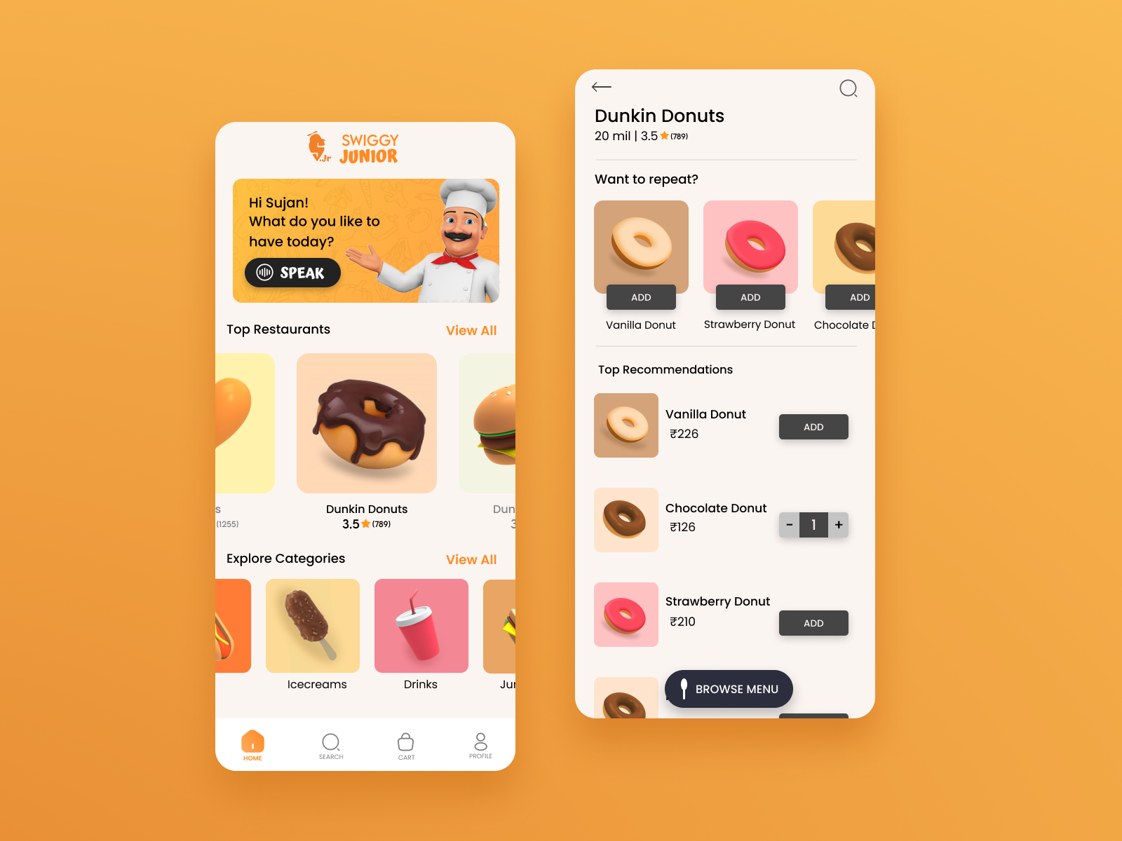 Swiggy for Kids Concept App by Sujan Merla on Dribbble
