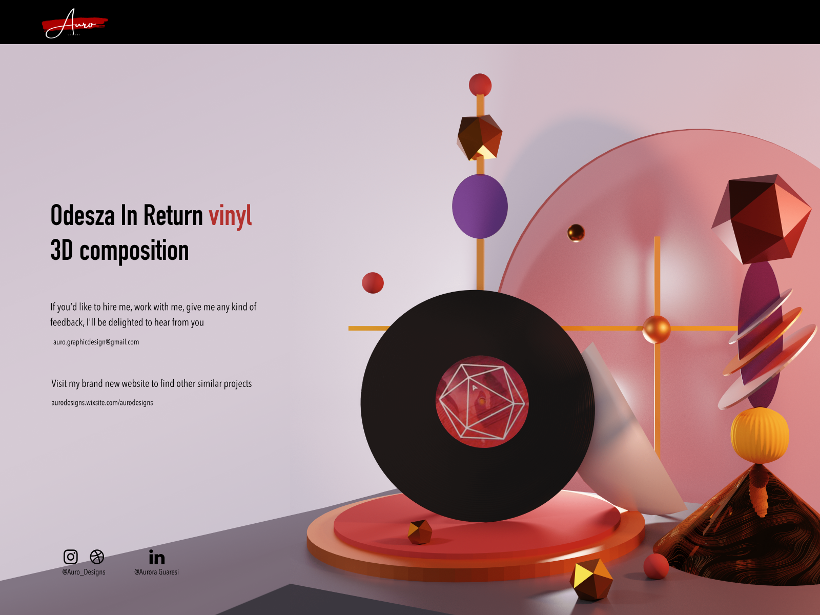 Odesza - In Return - 3D Vinyl Composition by Auro_Designs on Dribbble