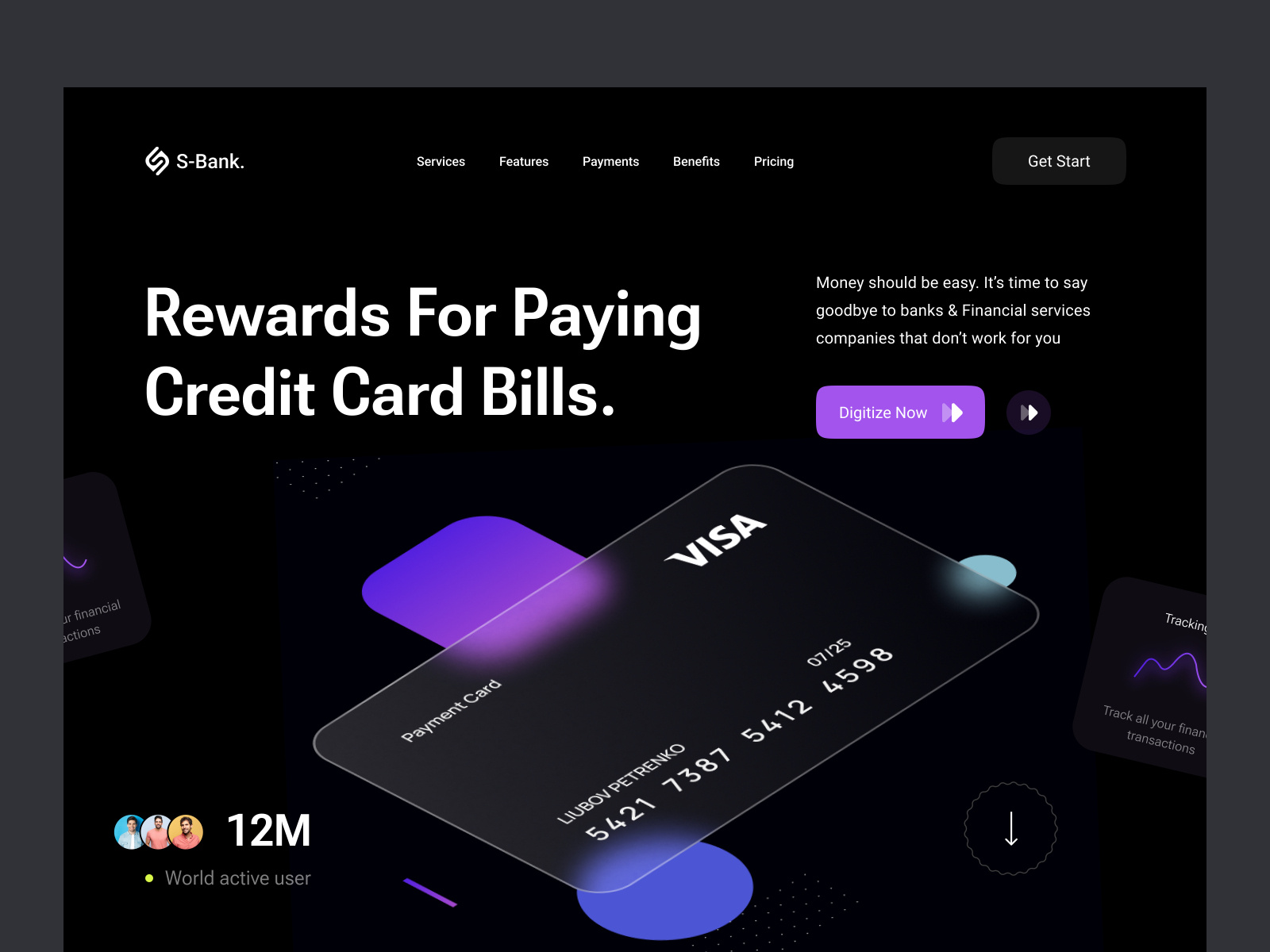 Digital Banking Landing Page Website by Kinaree Bodar on Dribbble