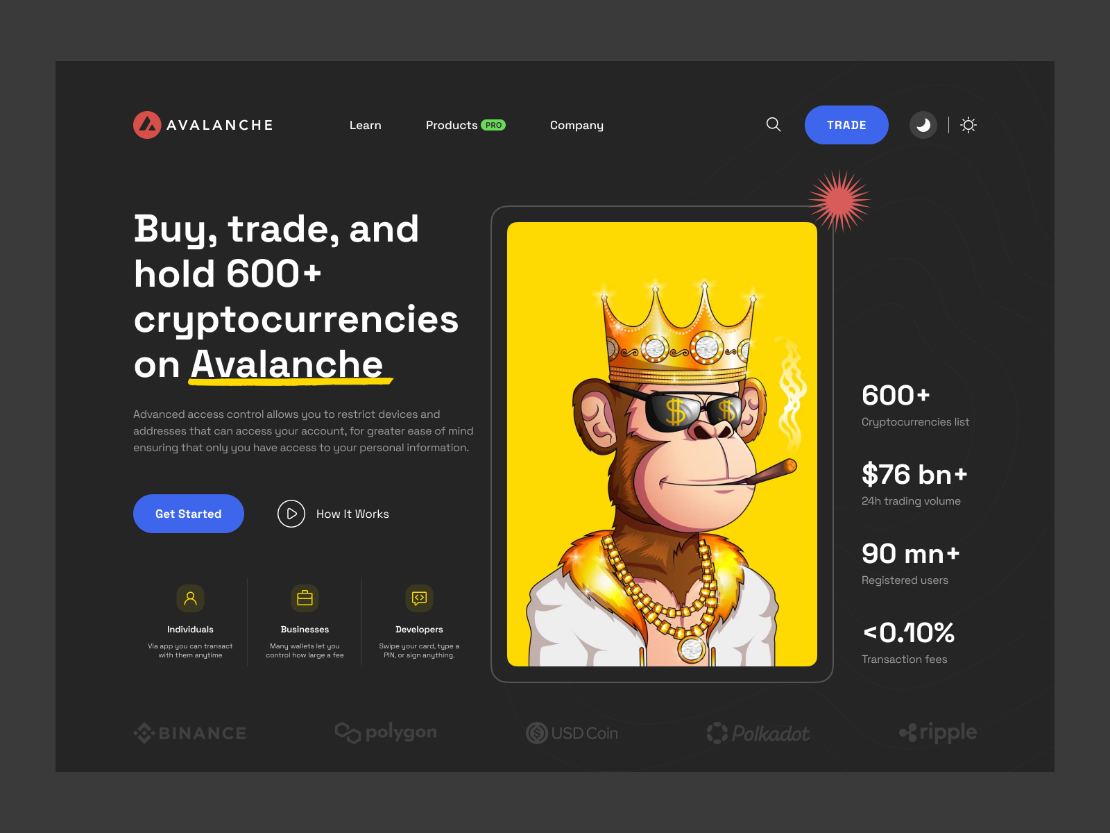 Cryptocurrency UI Concept - Avalanche by Khazar Baghirov on Dribbble
