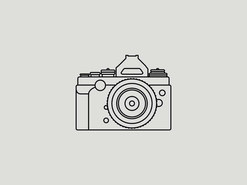 Nikon Camera Line Drawing