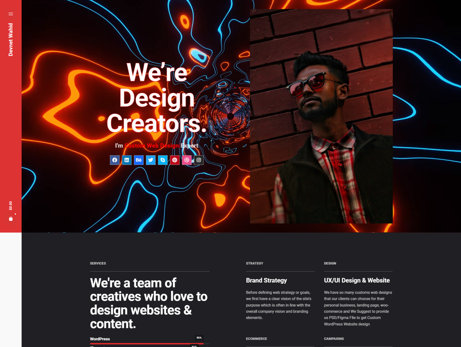 Personal Portfolio-Landing page build with Wordpress & Elementor by Devnet Wahid on Dribbble