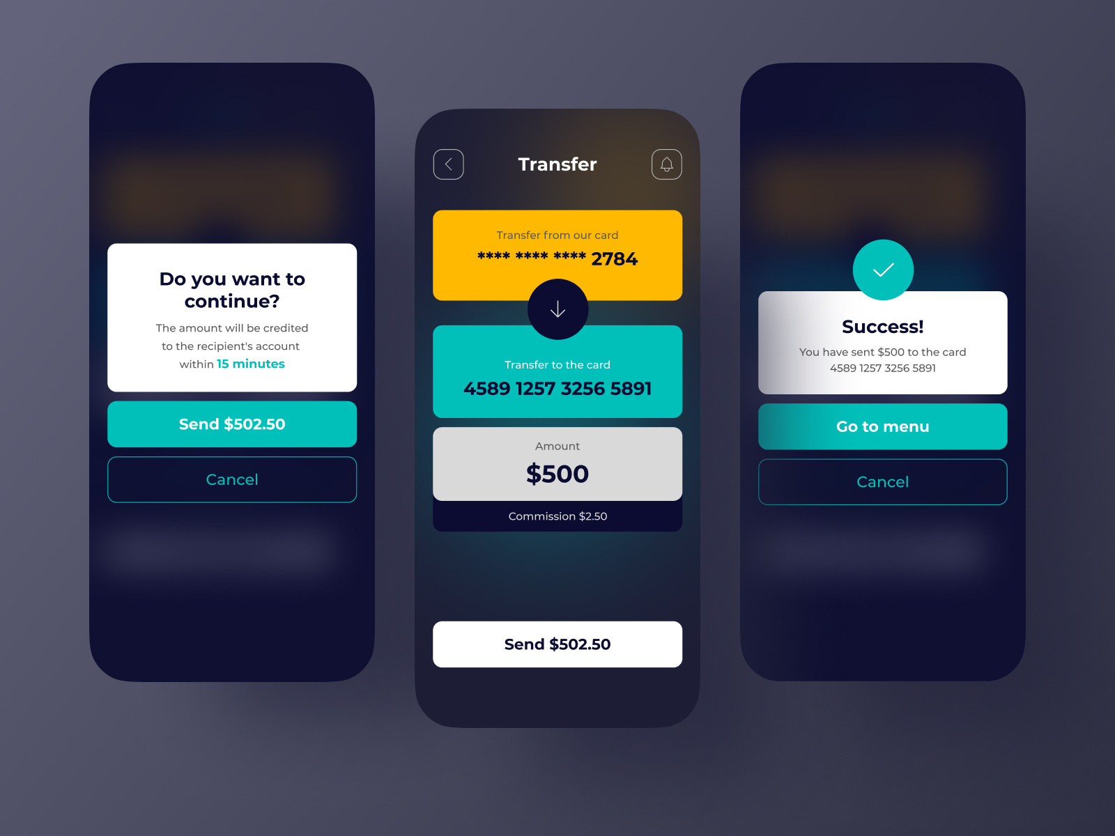 Fund transfer user interface design by Khrystyna Khmeliar on Dribbble