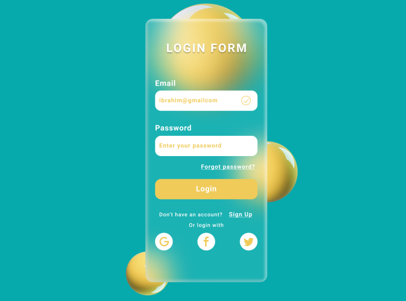Login Form using Glassmorphism by Mantasha Qureshi on Dribbble