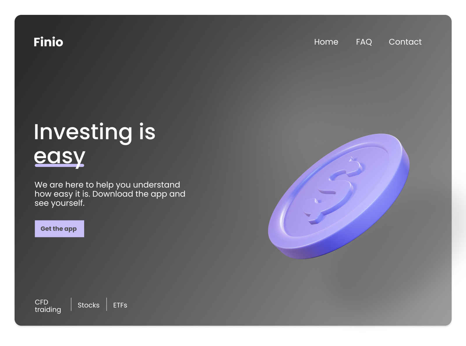 Hero layout - investing by Vita on Dribbble