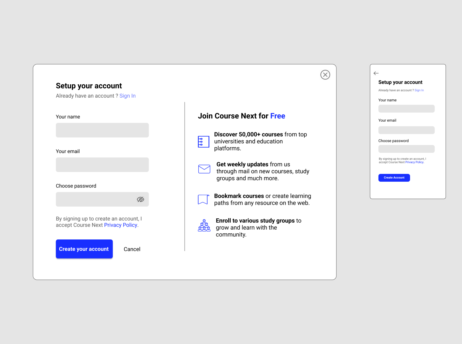 Sign Up page by Prakhar Kopergaonkar on Dribbble