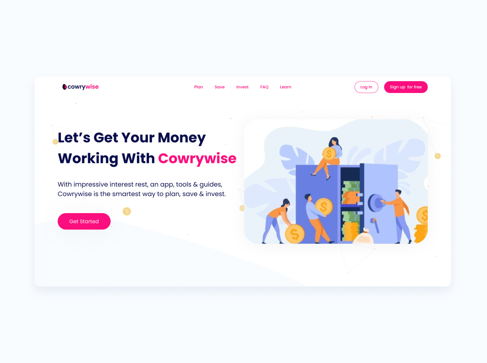 Savings Web UI Landing Page by Eleyinmi Imoleayo on Dribbble