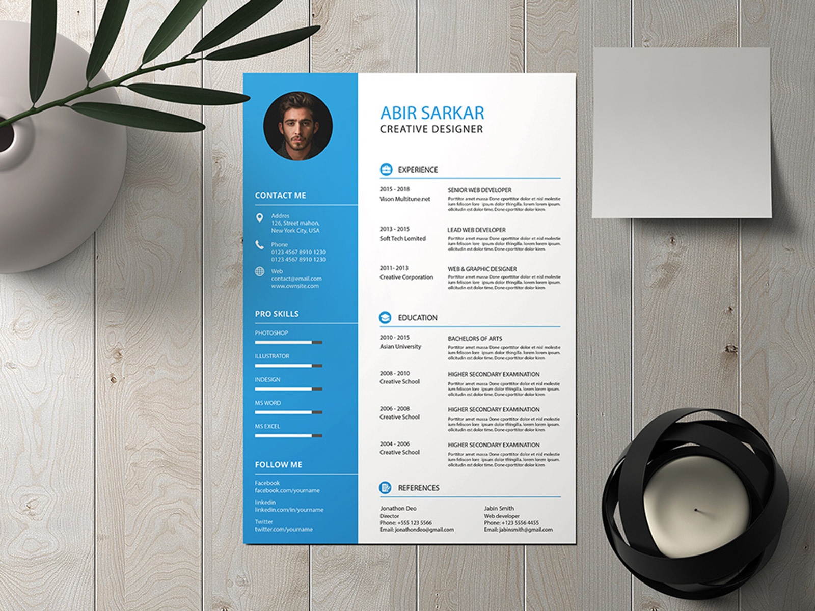 Free Creative and Clean Resume Template by Andy Williams on Dribbble