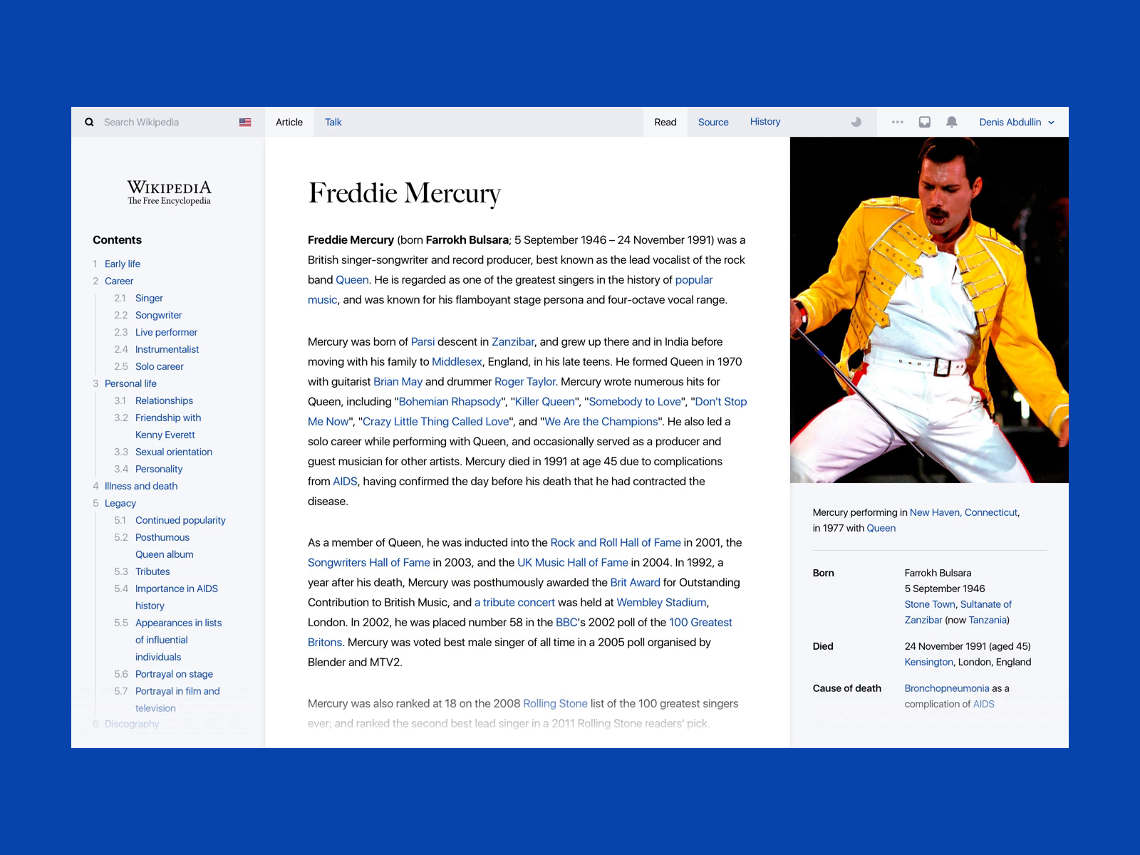 Wikipedia Redesign Challenge by Denis Abdullin on Dribbble