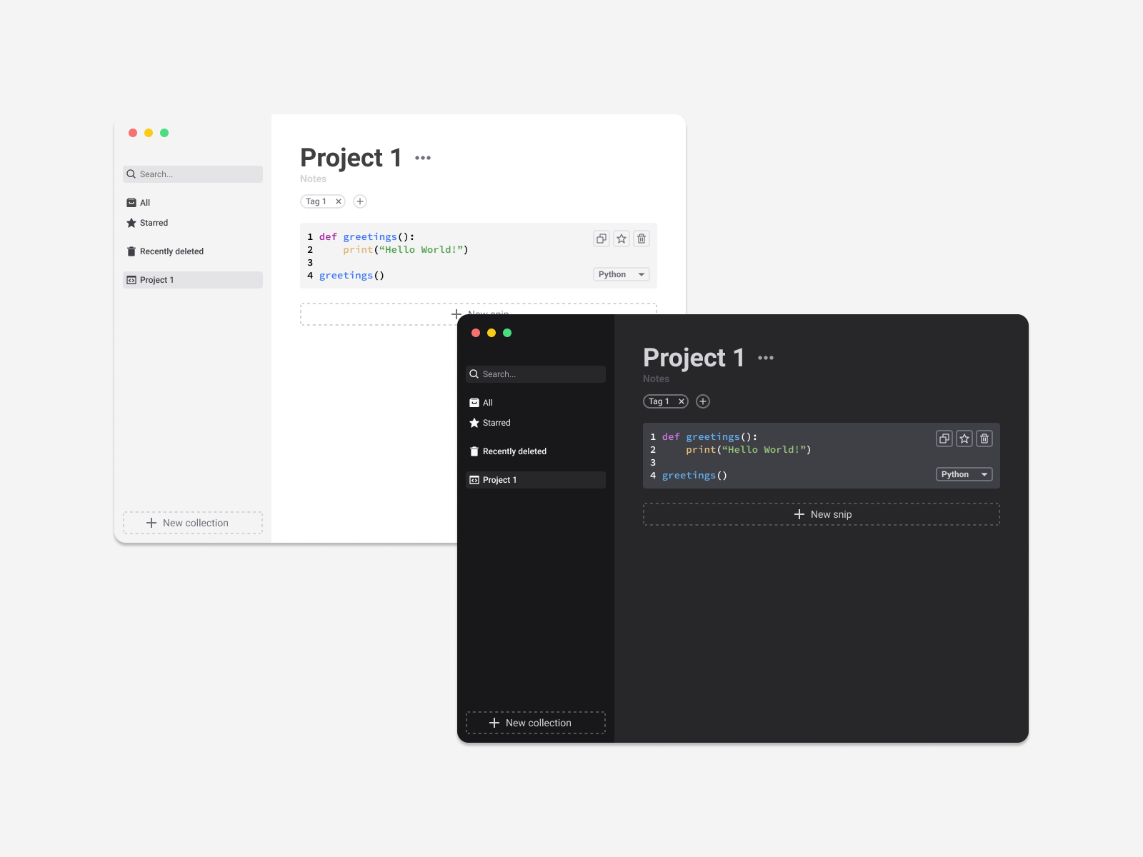 Code Snippets App Prototype by Michael Tong on Dribbble